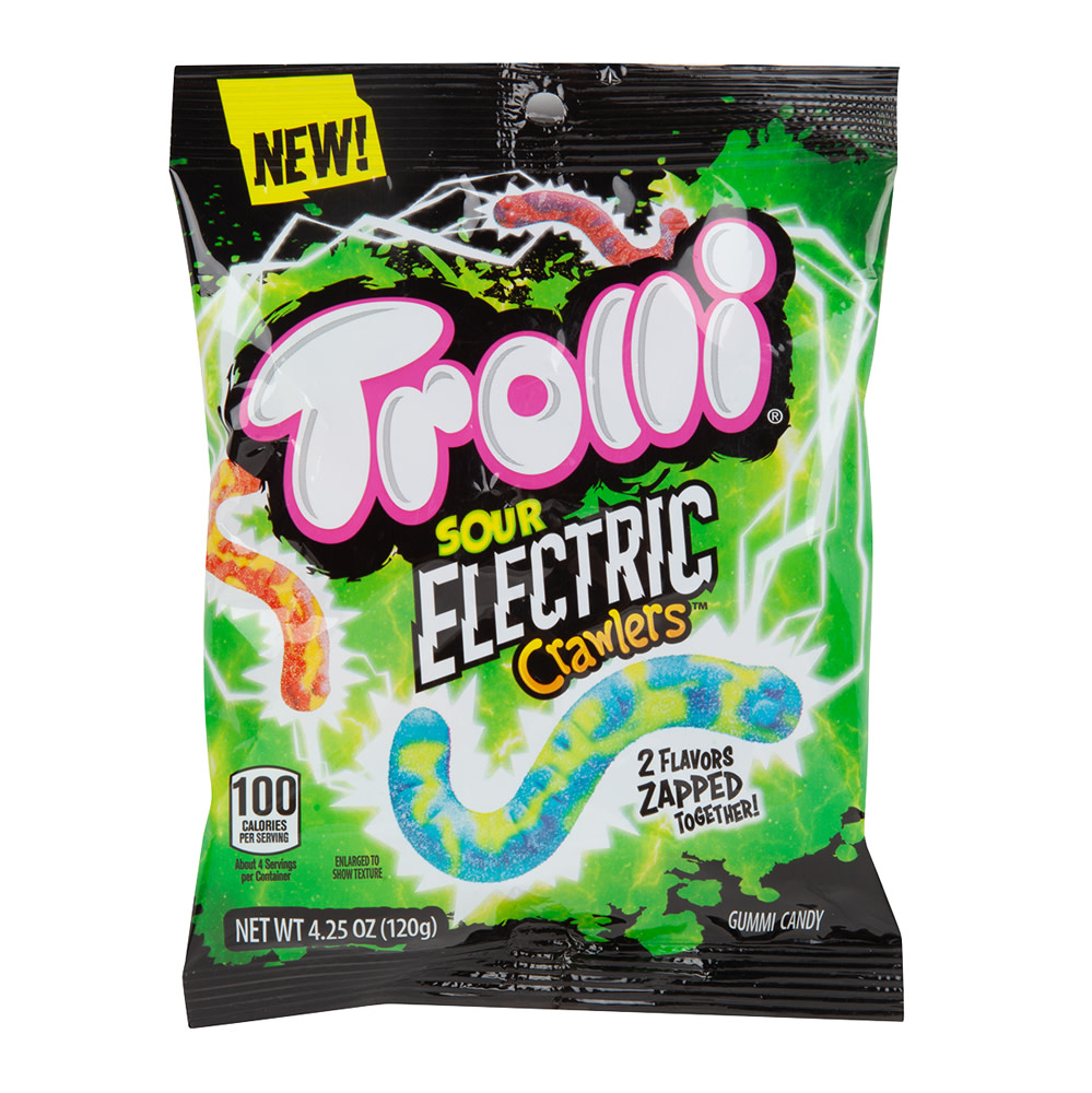 Trolli Sour Electric Crawlers 4.25 oz Peg Bag | Nassau Candy