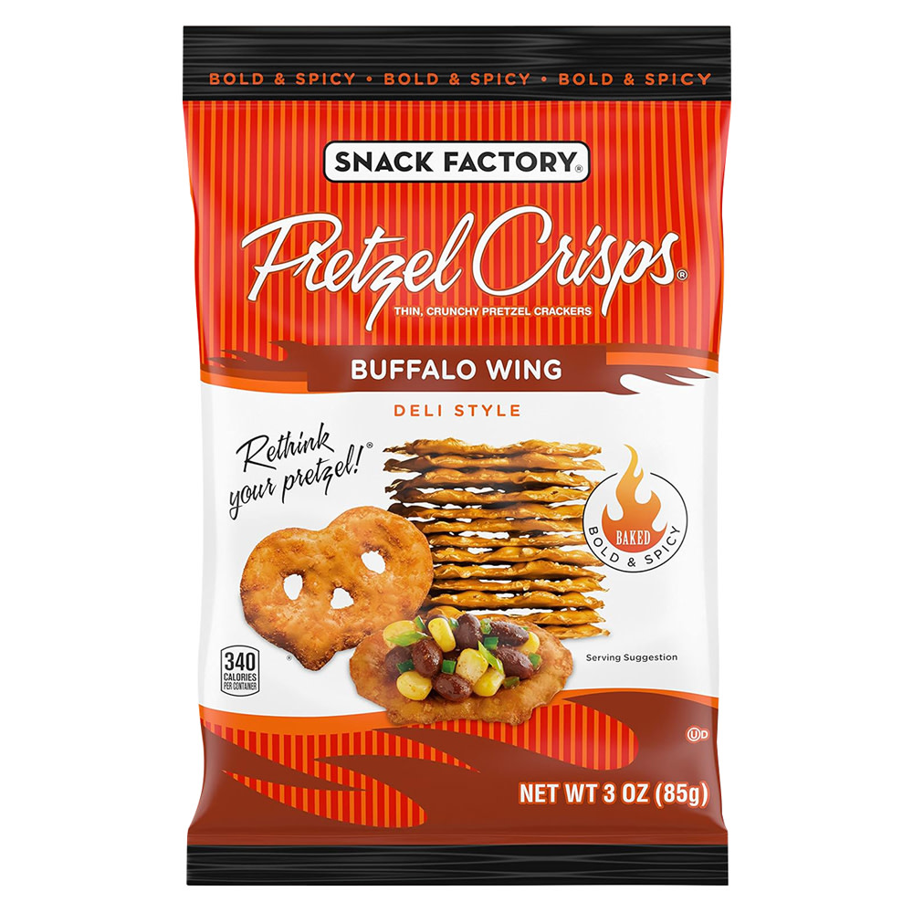 Buffalo Wing Pretzel Crisps 3 oz Bag | Nassau Candy