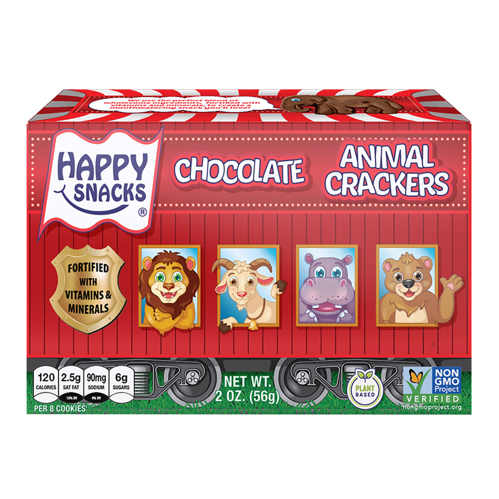Happy Snacks Chocolate Animal Crackers 2 oz Box | Nassau Candy