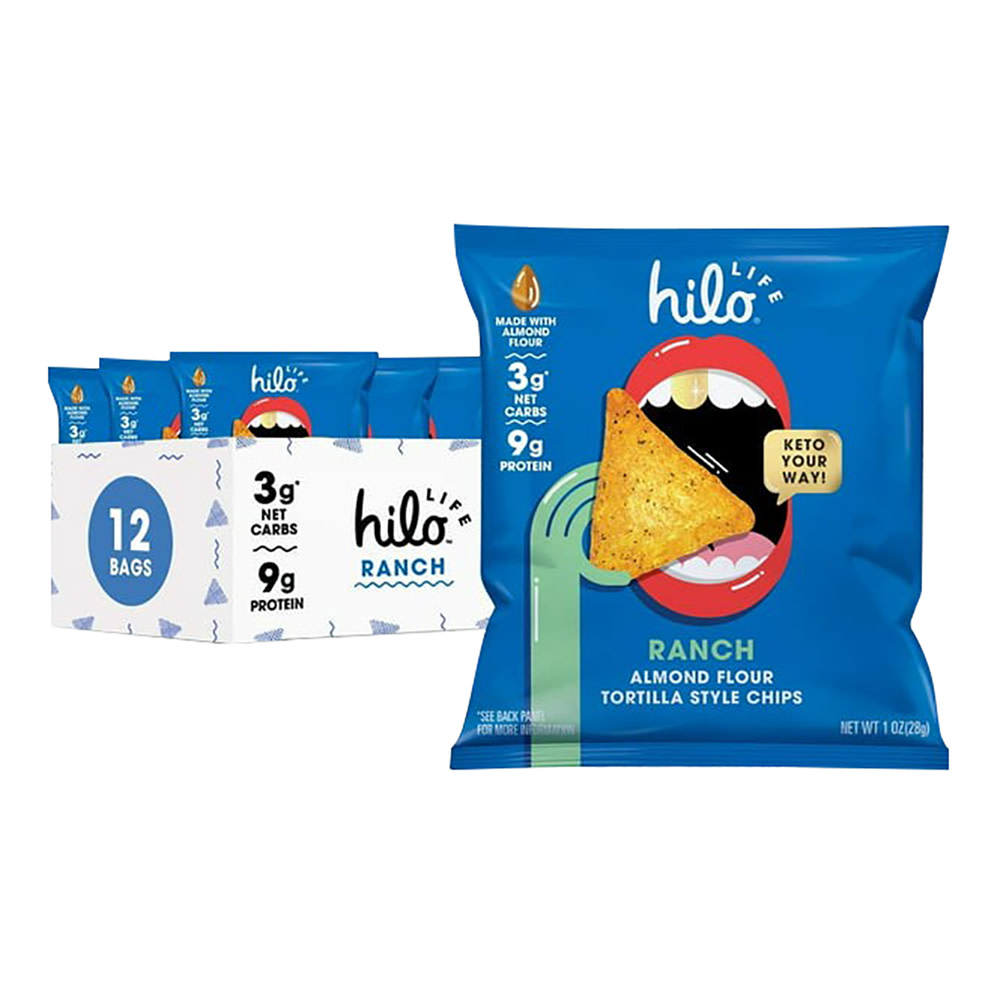 Hilo Life Ranch Almond Flour Tortilla Chips 1 oz Bag | Nassau Candy
