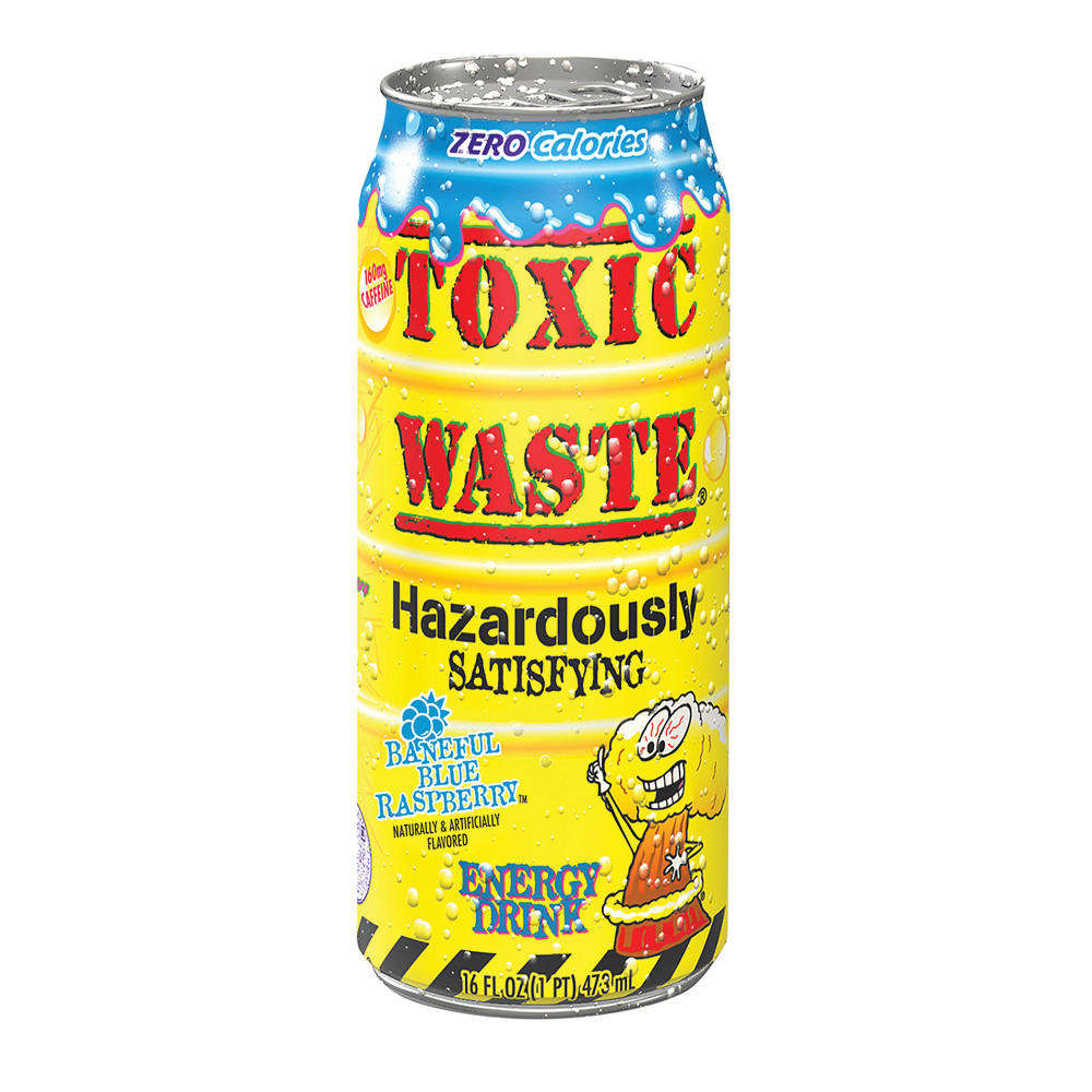 Toxic Waste Baneful Blue Raspberry Energy Drink 16 oz Can | Nassau Candy