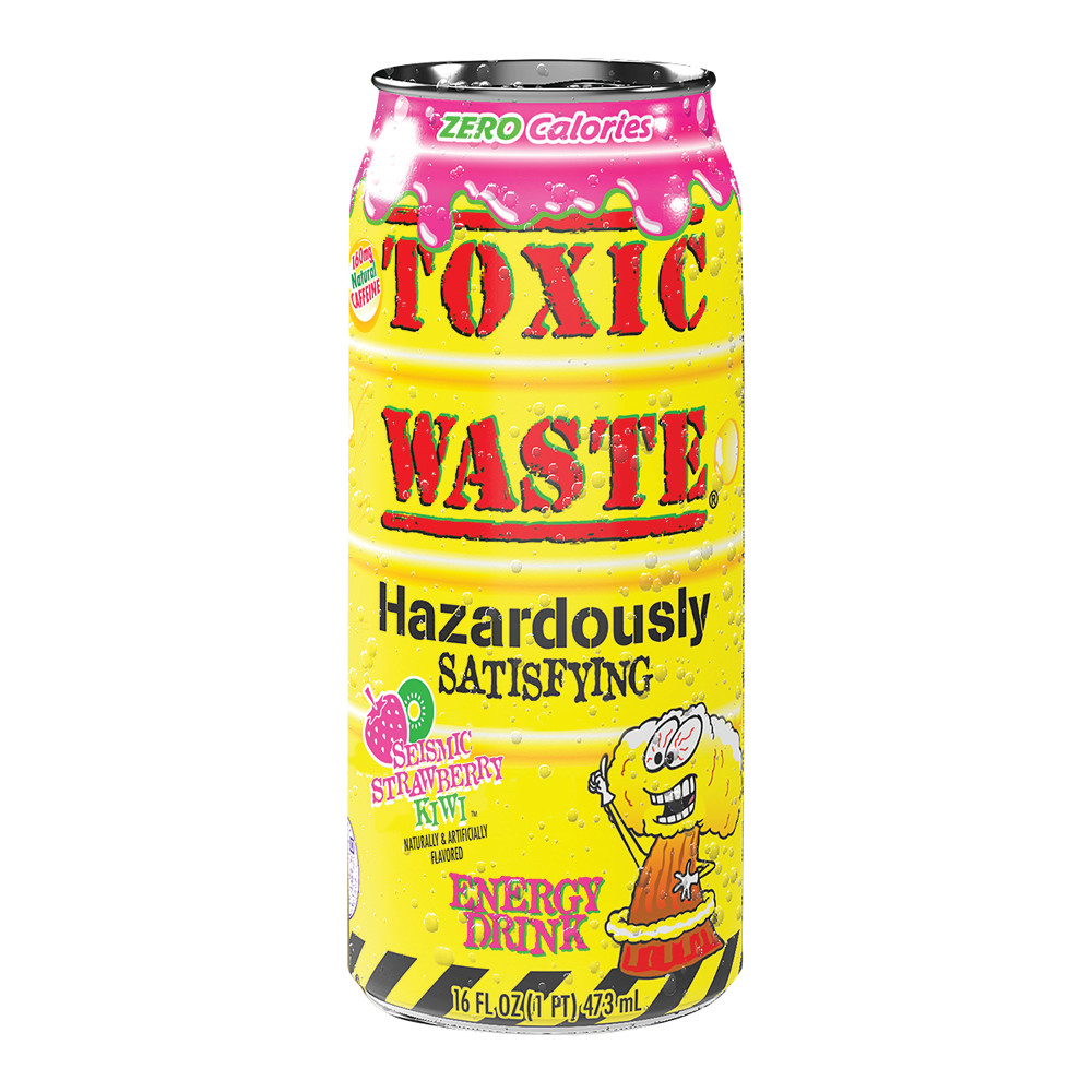 Toxic Waste Seismic Strawberry Kiwi Energy Drink 16 oz Can | Nassau Candy