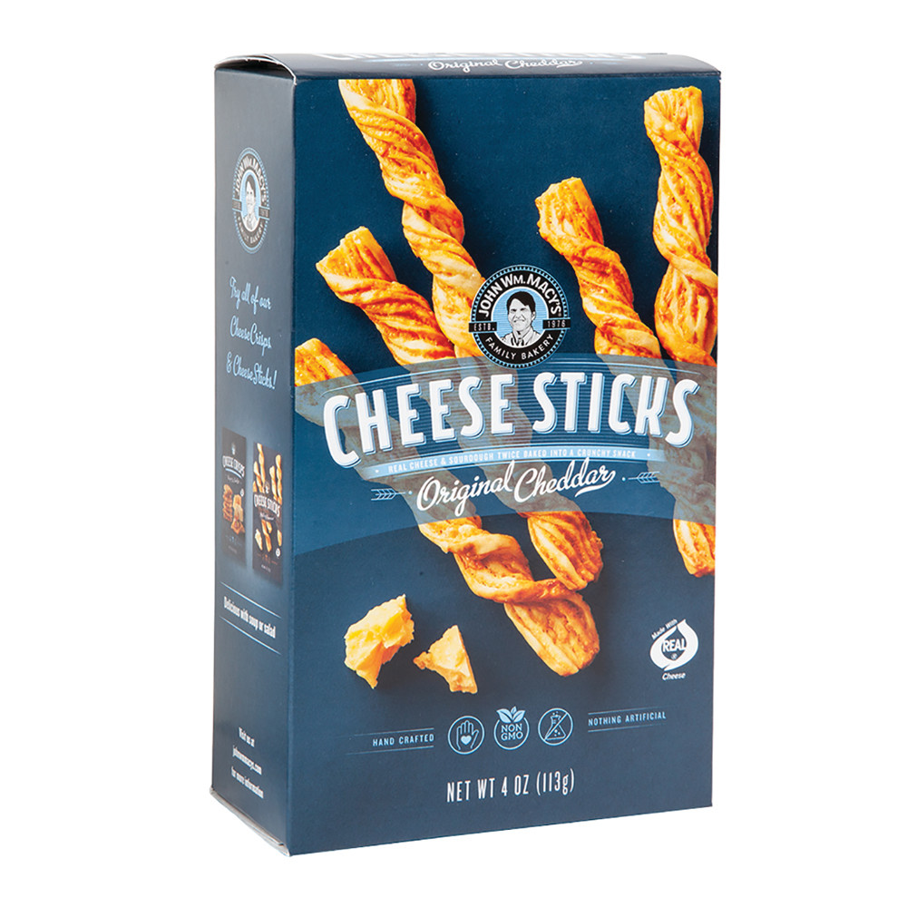 John Wm. Macy's Original Cheese Sticks 4 oz Box | Nassau Candy