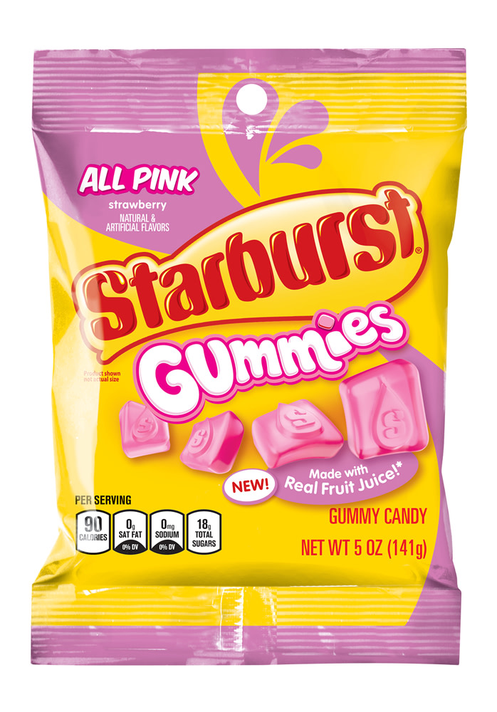 Starburst All Pink Gummies 5 oz Peg Bag | Nassau Candy