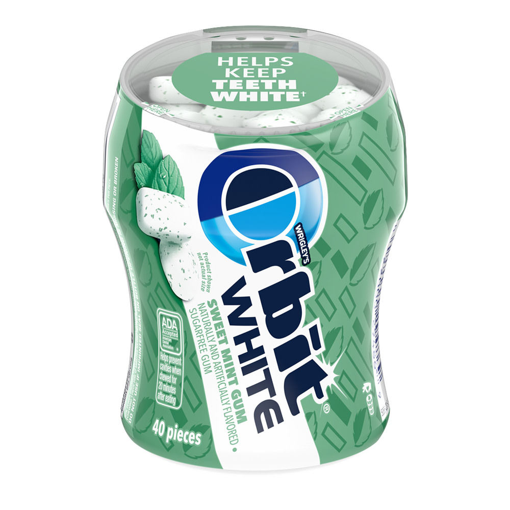 Orbit White Sweet Mint Gum 40 Piece Bottle | Nassau Candy