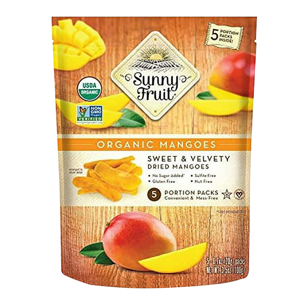 Sunny Fruit Organic Dried Mangoes 5 Ct 3.5 oz Bag | Nassau Candy
