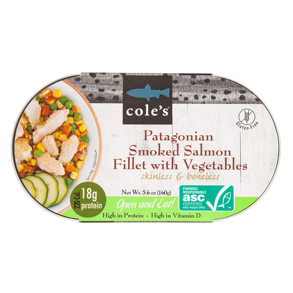 Cole’s Salmon Smoked Fillet with Vegetables 5.6 oz Tin | Nassau Candy