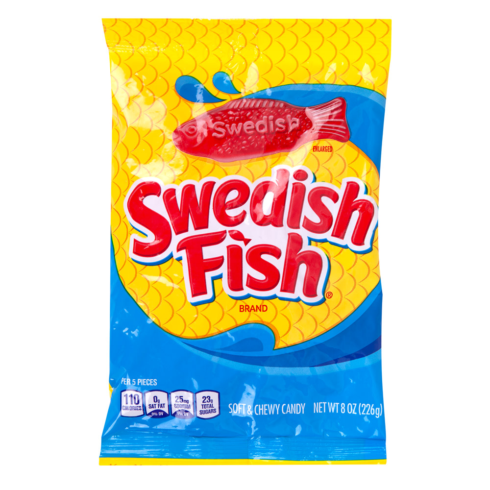 Swedish Fish 8 oz Peg Bag | Nassau Candy