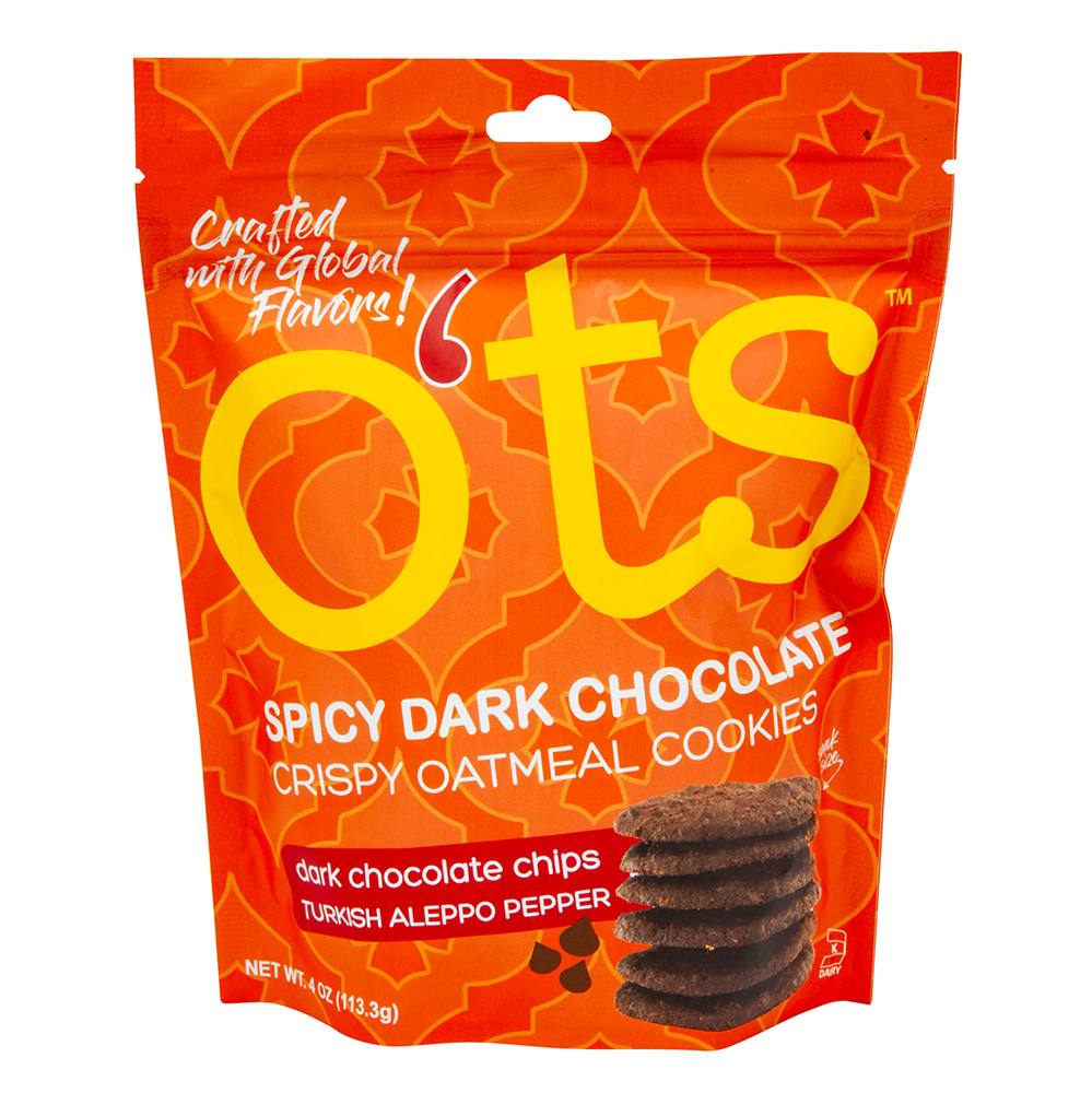 O'ts Spicy Dark Chocolate Oatmeal Cookies 4 oz Bag | Nassau Candy