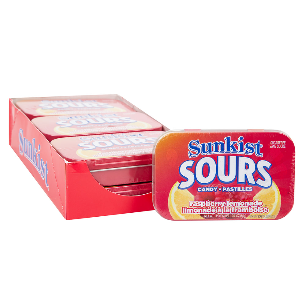 Sunkist Sours Raspberry Lemonade 1.76 oz Tin | Nassau Candy
