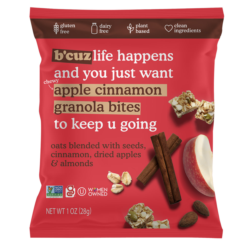 B'Cuz Apple Cinnamon Granola Bites 1 oz Pouch | Nassau Candy
