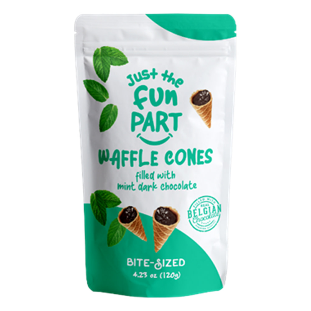 Just The Fun Part Mint Dark Chocolate Cones 4.23 oz Bag | Nassau Candy