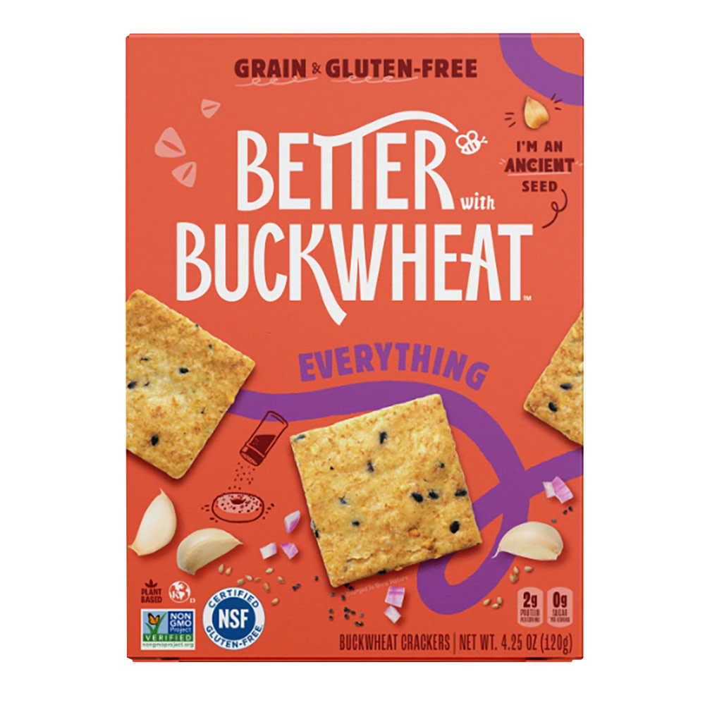Better Buckwheat Everything Crackers 4.25 oz Box | Nassau Candy