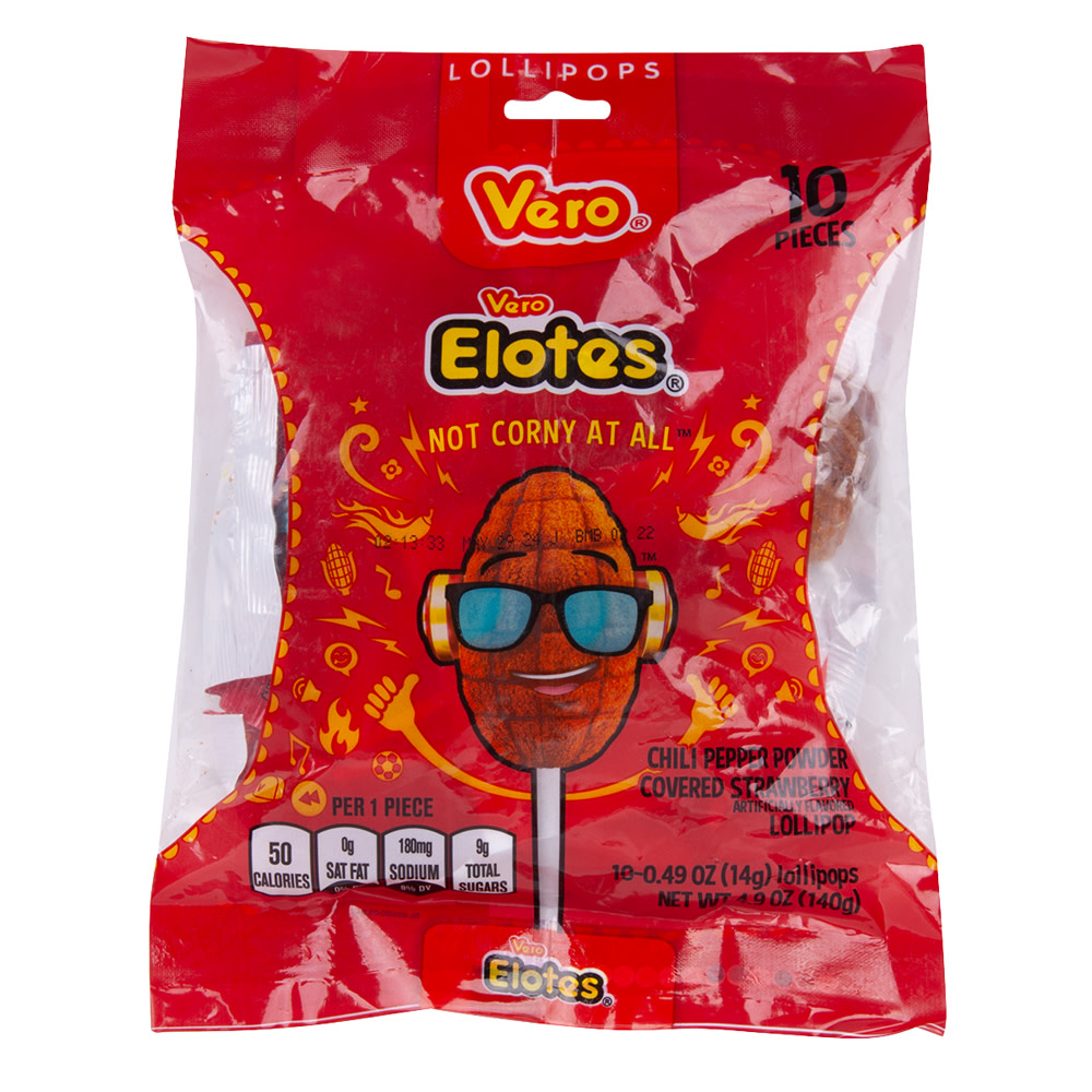 Vero Elotes Lollipops 10 Piece 4.9 oz Peg Bag | Nassau Candy