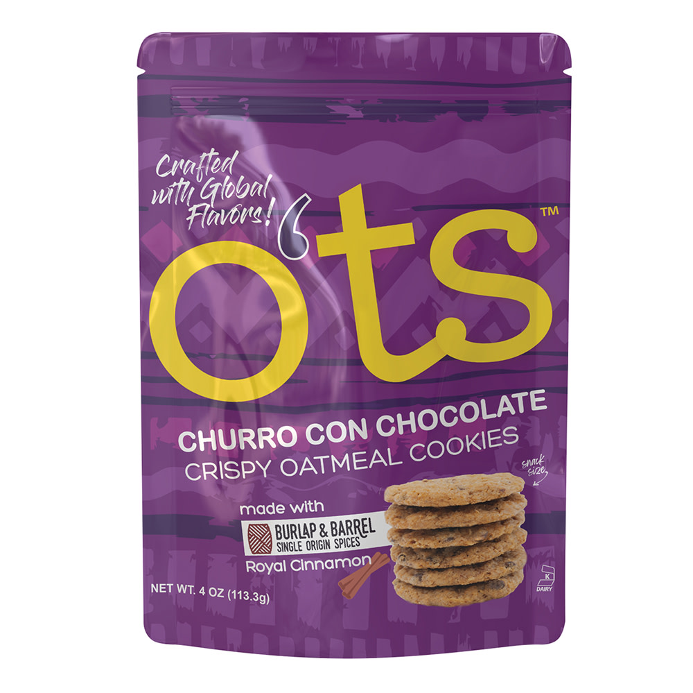 O'ts Churro Con Chocolate Oatmeal Cookies 4 oz Bag | Nassau Candy