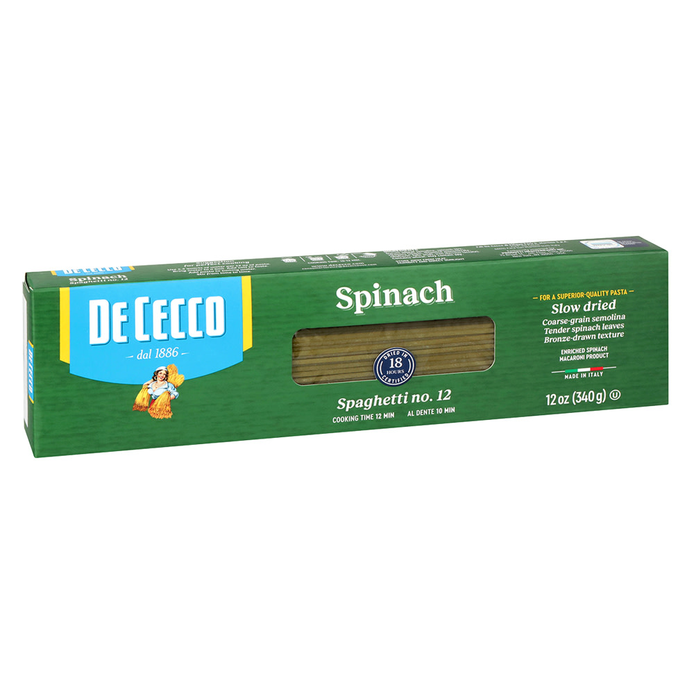 De Cecco Spaghetti With Spinach Pasta 12 Oz Box | Nassau Candy