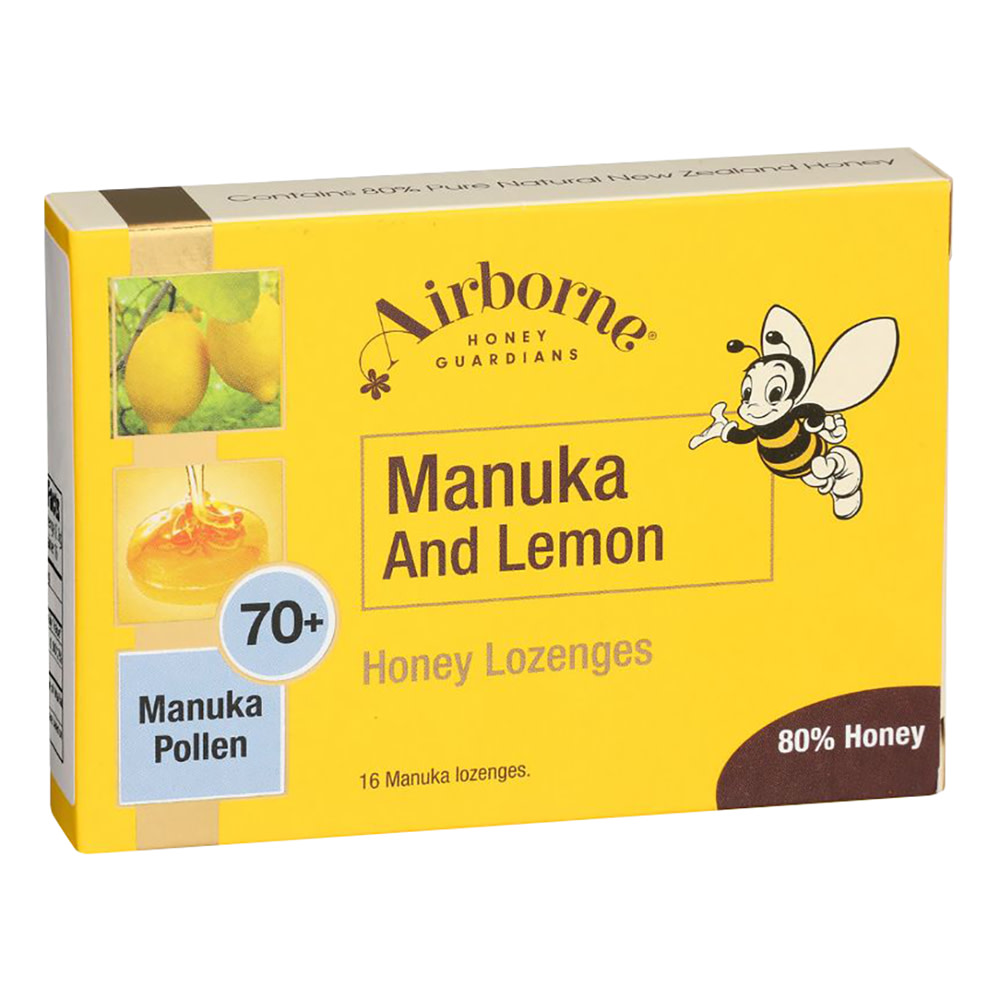 Airborne Manuka & Lemon Lozenge 1.58 oz Box | Nassau Candy