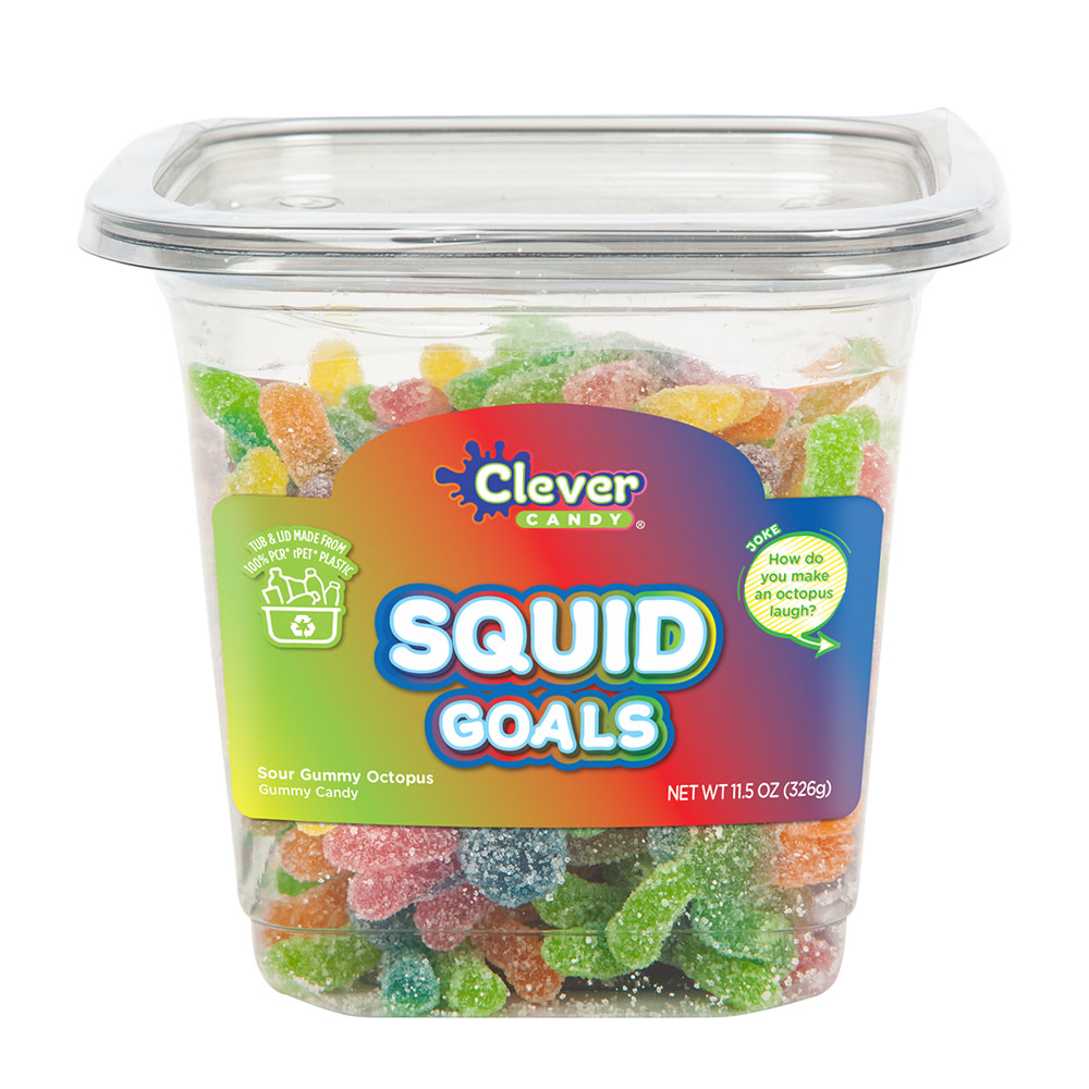 Clever Candy Squid Goals Sour Gummy Octopus Tub | Nassau Candy