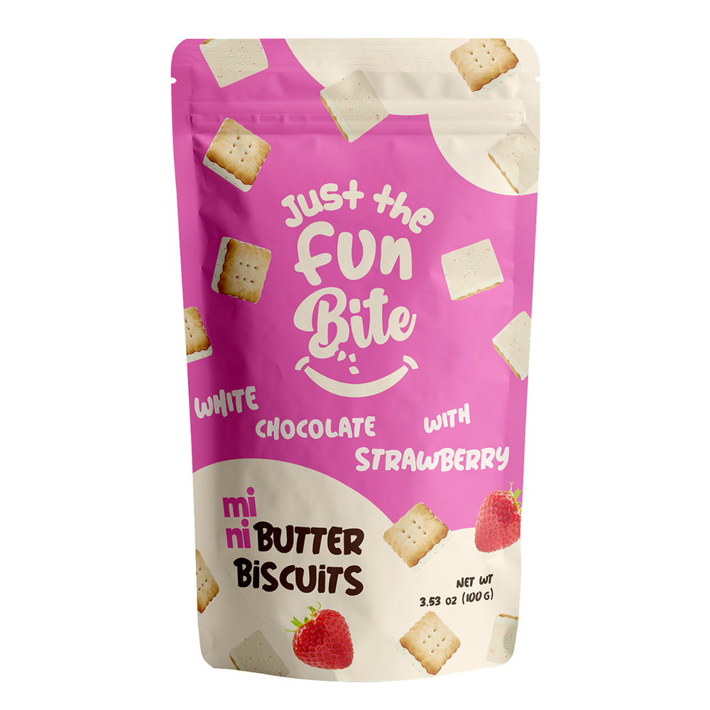 Just The Fun Bite Mini Biscuit Strawberry Pouch | Nassau Candy