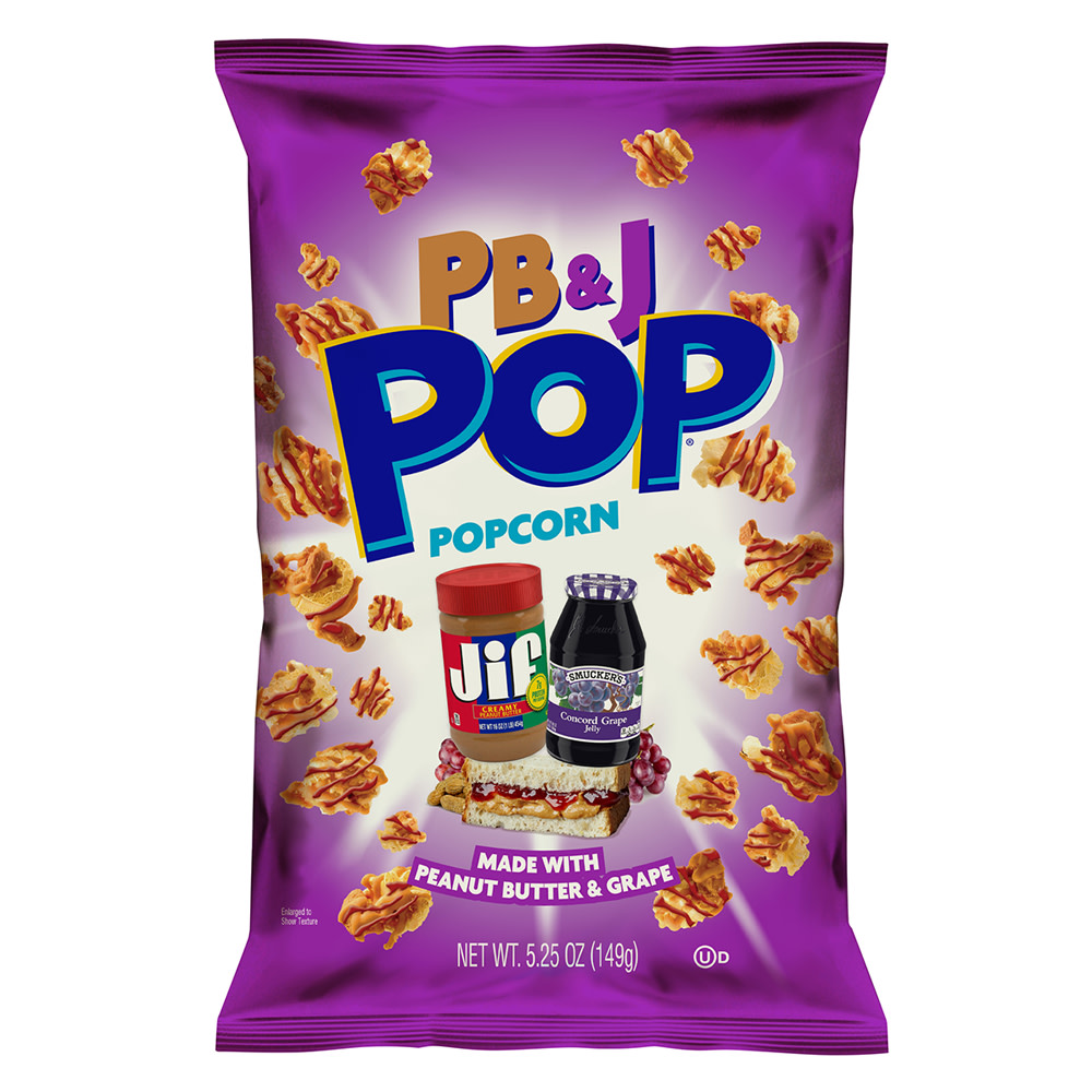 PB&J Pop Peanut Butter and Grape Jelly Popcorn Bag | Nassau Candy