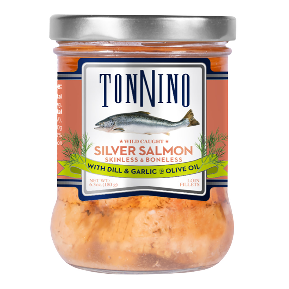 Tonnino Silver Salmon Filet Dill & Garlic Jar | Nassau Candy