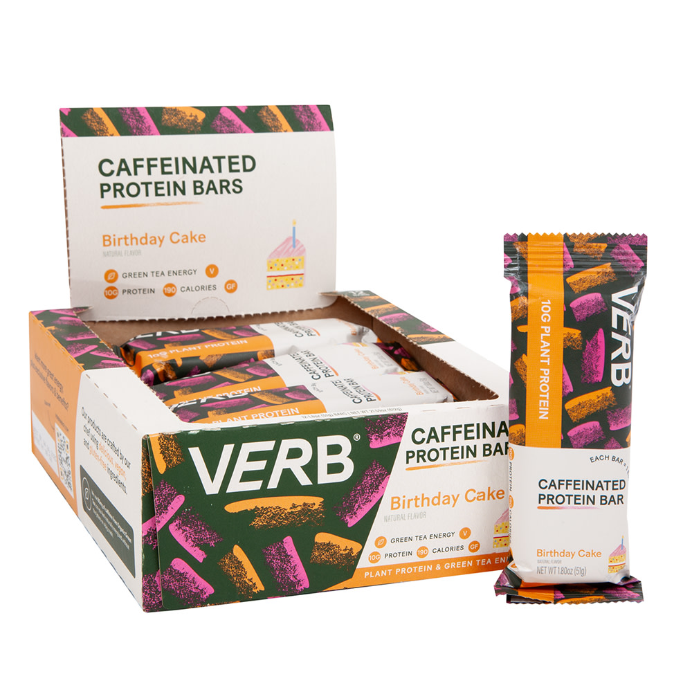 Verb Birthday Cake Caffeinated Protein Bar 1.8 oz | Nassau Candy