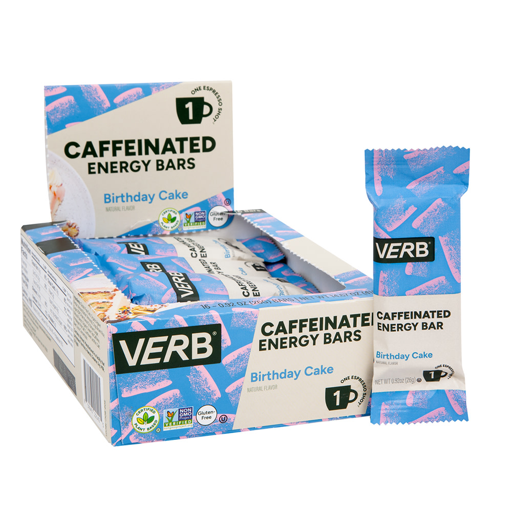 Verb Birthday Cake Caffeinated Energy Bar 0.92 oz | Nassau Candy