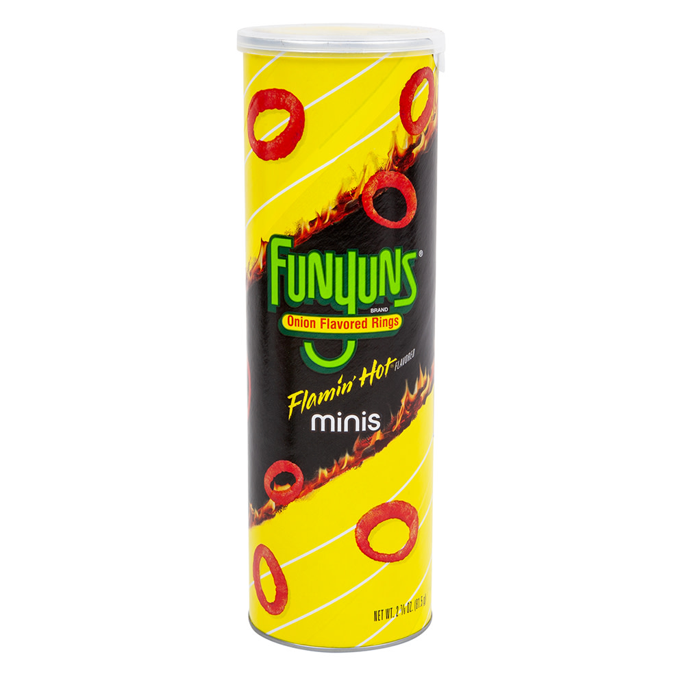Funyuns Flamin' Hot Minis 2.875 oz Canister | Nassau Candy