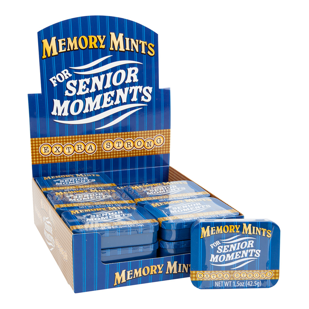 Memory Mints for Senior Moments Extra Strong 1.5 oz Tin | Nassau Candy