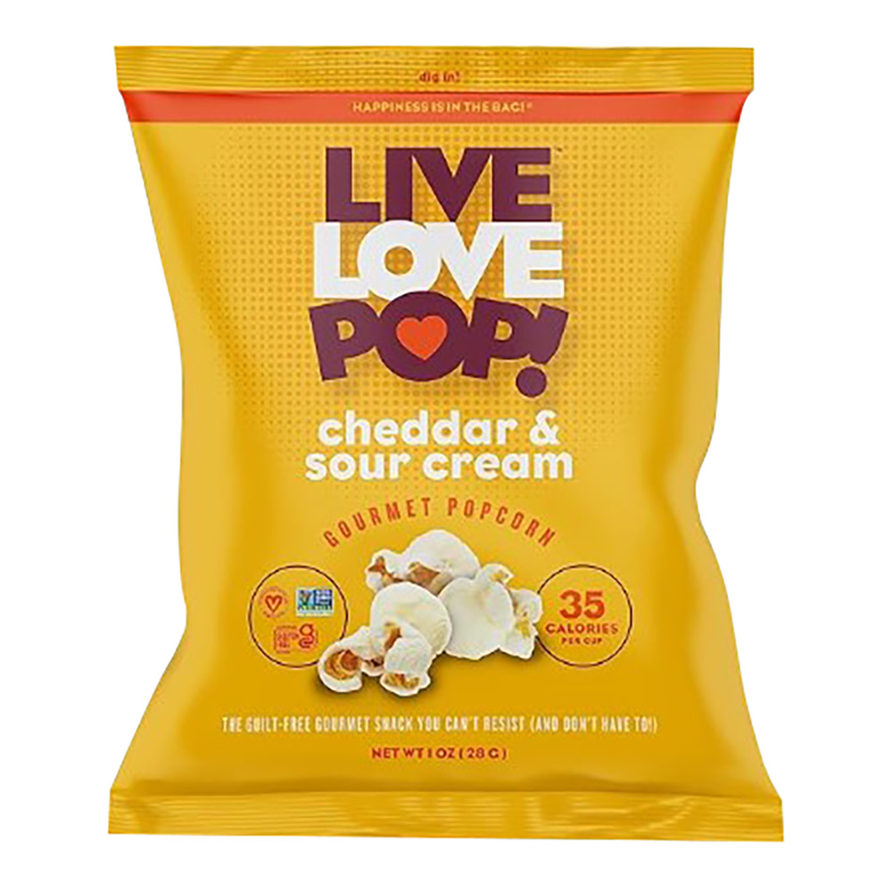 Live Love Pop! Cheddar & Sour Cream Popcorn 1 oz Bags | Nassau Candy