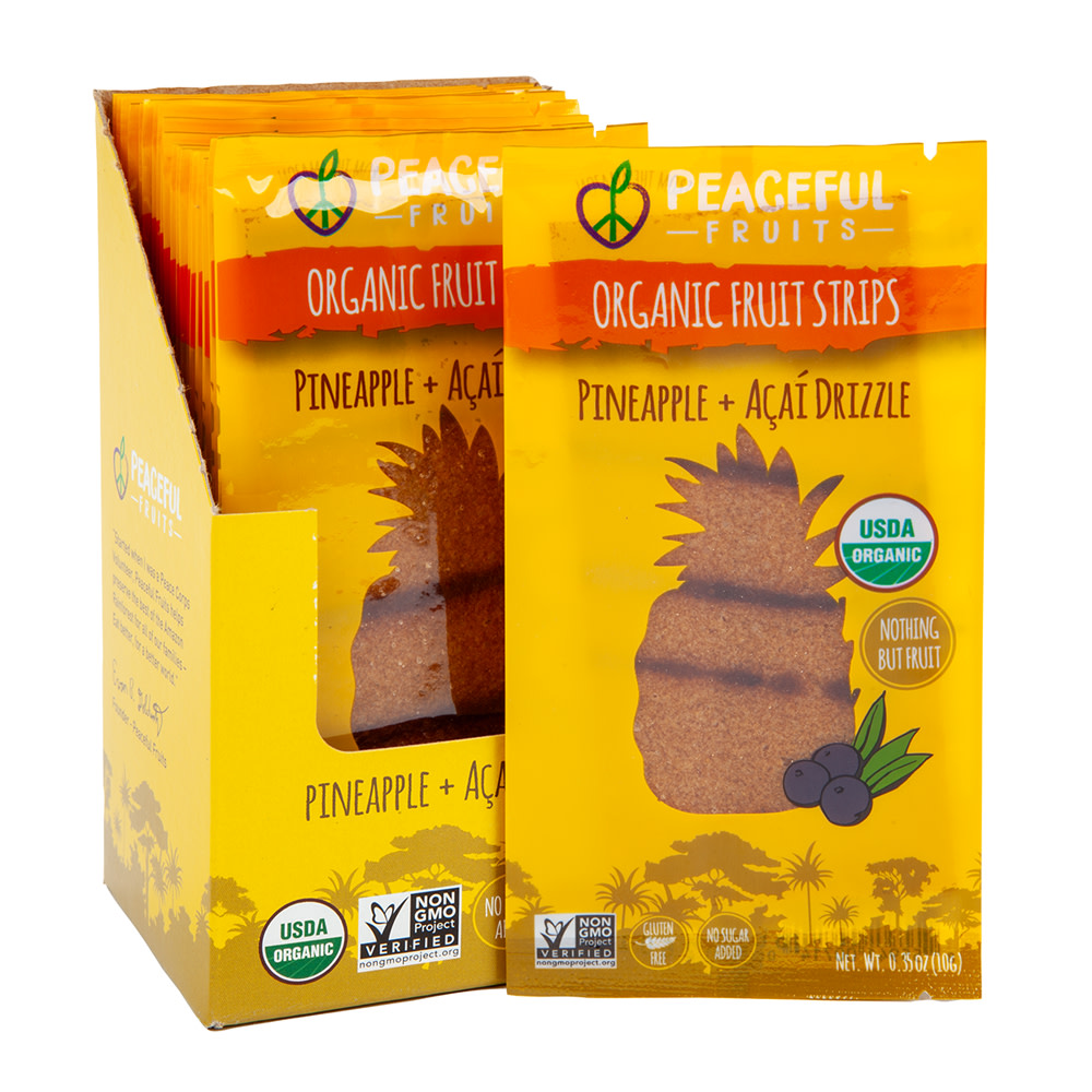 Peaceful Fruits Pineapple and Acai Fruit Strips 0.35 oz | Nassau Candy