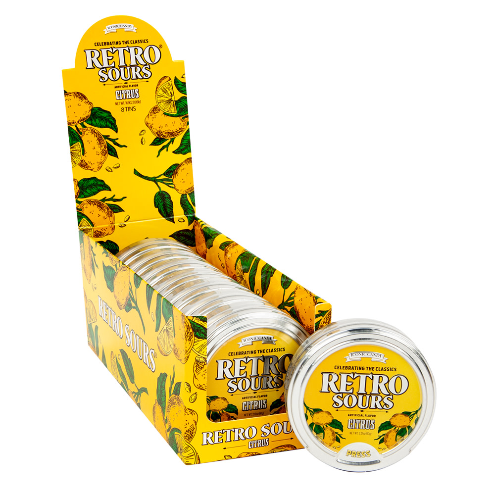 Retro Sours Citrus 2.12 oz Tin | Nassau Candy