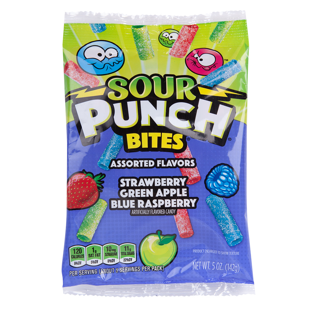 Sour Punch Assorted Bites 5 oz Peg Bag | Nassau Candy