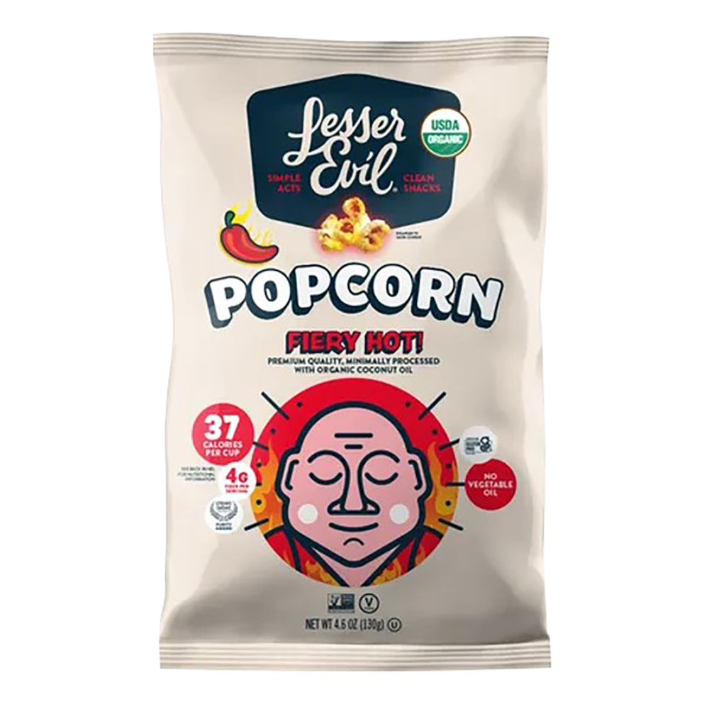Lesser Evil Fiery Hot Organic Popcorn | Nassau Candy