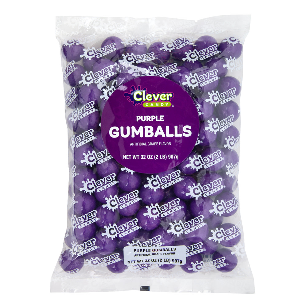 Clever Candy Grape Purple Gumballs 2 lb Bag | Nassau Candy