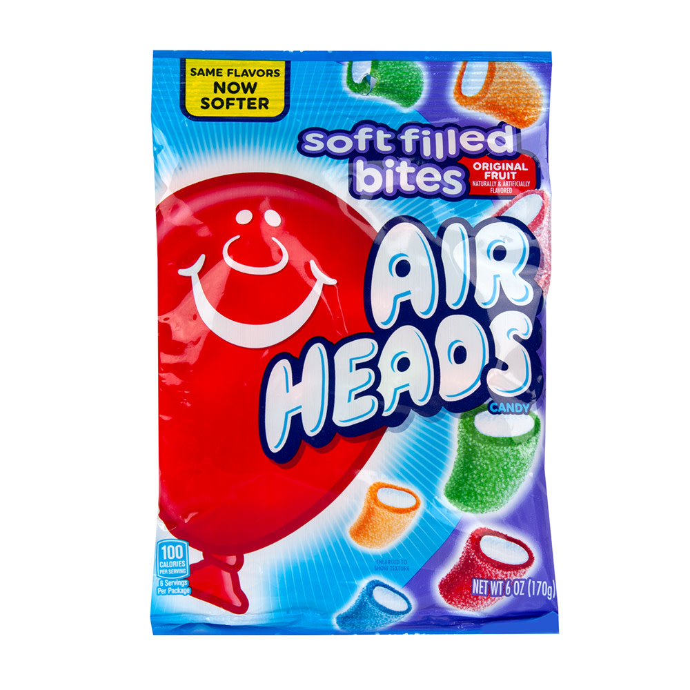 Airheads Soft Filled Bites 6 oz Peg Bag | Nassau Candy