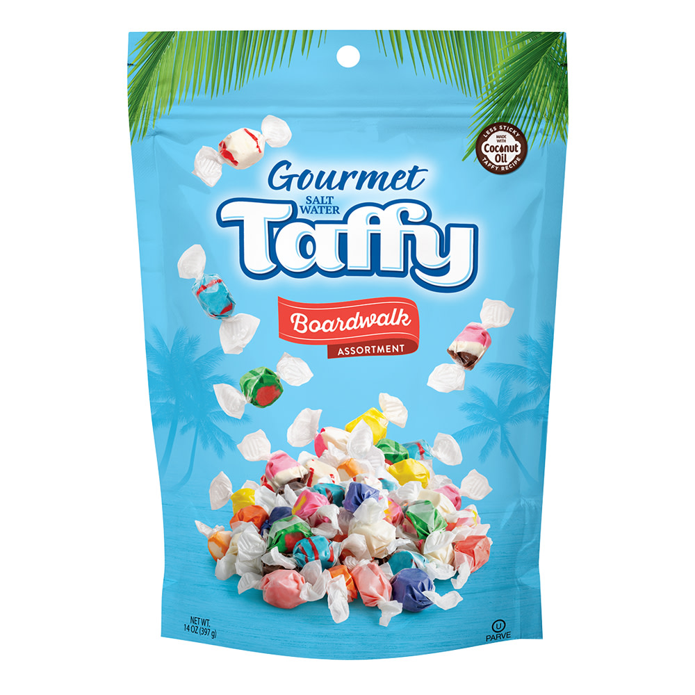 Anastasia Boardwalk Assorted Taffy 14 oz Pouch | Nassau Candy