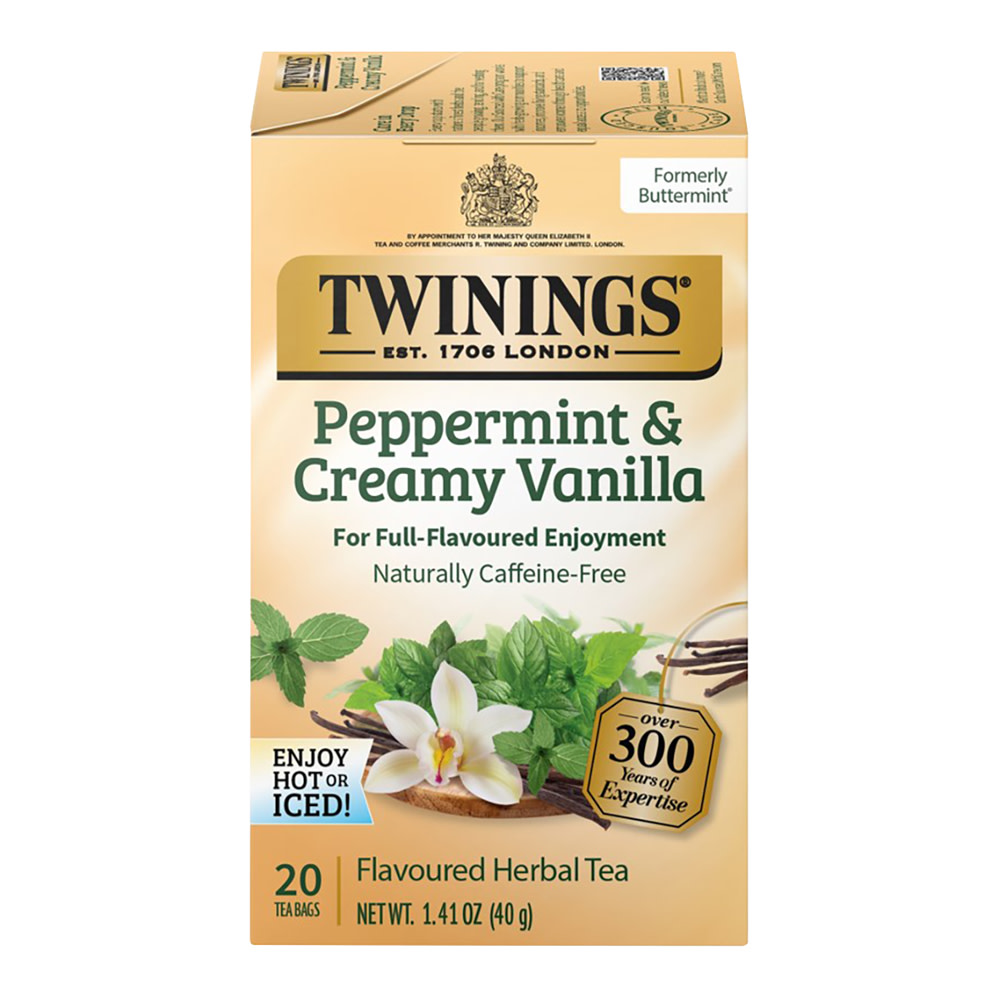 Twinings Peppermint & Creamy Vanilla Herbal Tea 20 Ct Box | Nassau Candy