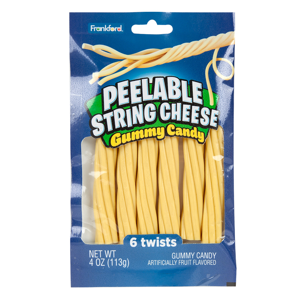 Peelable String Cheese Gummy Candy 4 oz Peg Bag | Nassau Candy