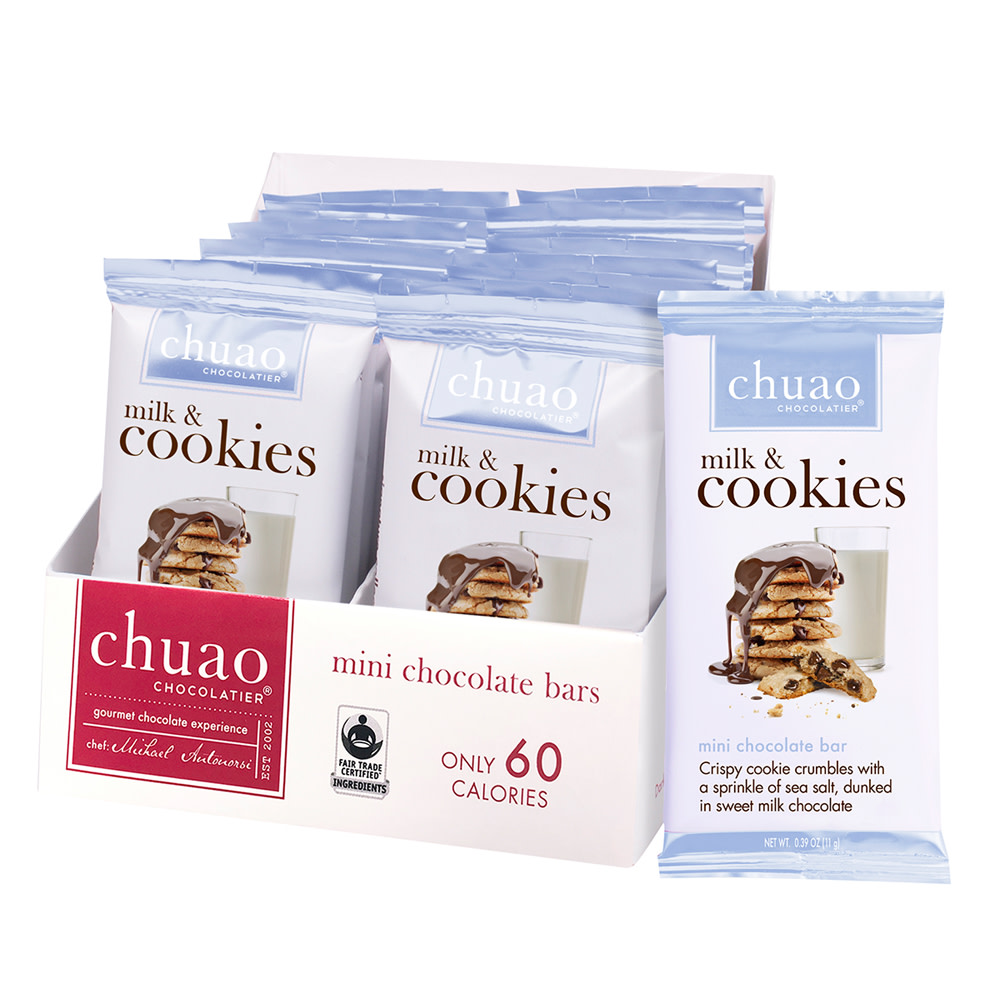 Chuao Mini Milk & Cookies Chocolate Bar .39 oz | Nassau Candy