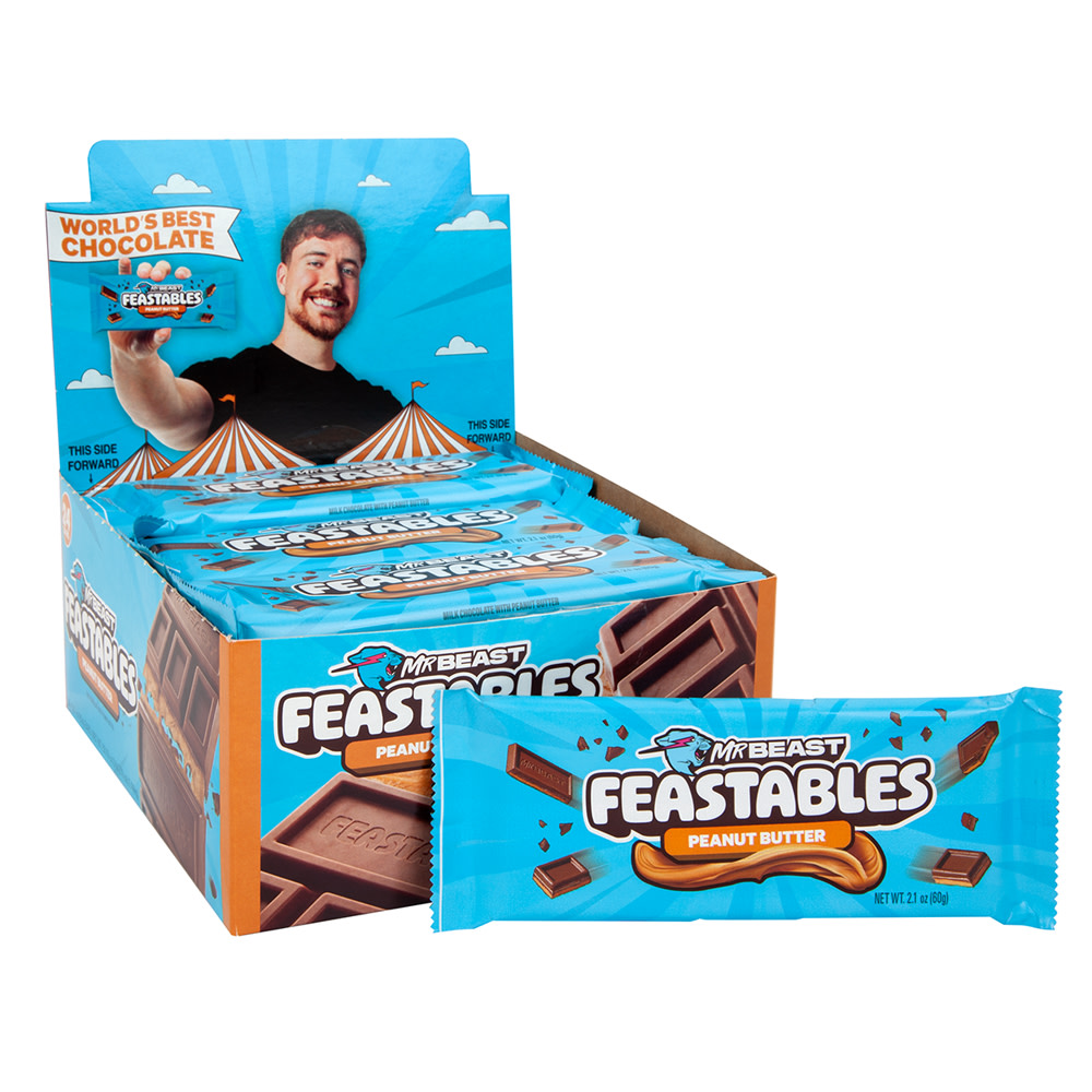 MrBeast Feastables Peanut Butter Bar 2.11 oz | Nassau Candy