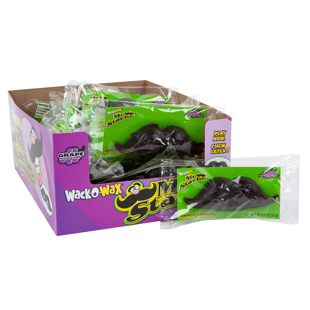 Wack-O-Wax Wax Mustache Grape Flavored 0.3 Oz | Nassau Candy