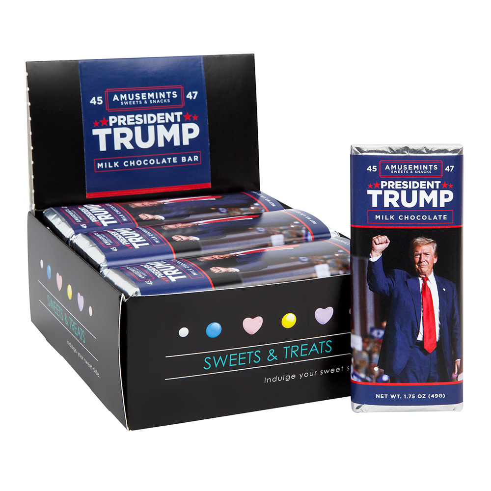 AmuseMints President Trump Milk Chocolate Bar 1.75 oz | Nassau Candy