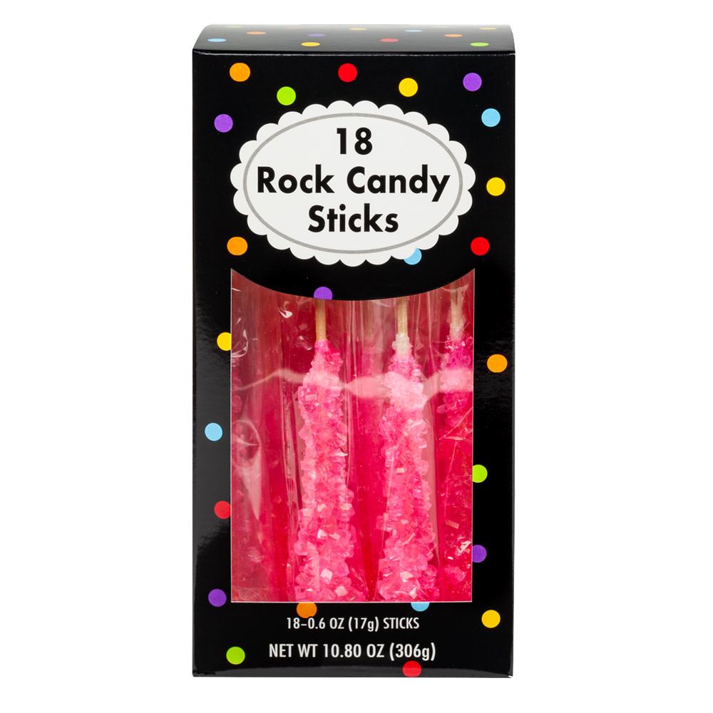 Rock Candy Bright Pink Wrapped 10.8 oz Box | Nassau Candy