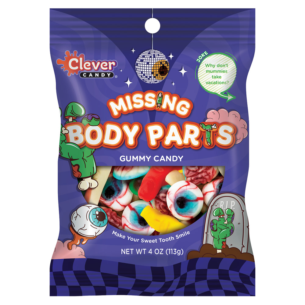 Clever Candy Missing Body Parts 4 oz Peg Bag | Nassau Candy