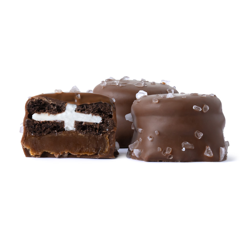 Nassau Candy Sea Salt Caramel Mini Sandwich Cookies | Nassau Candy