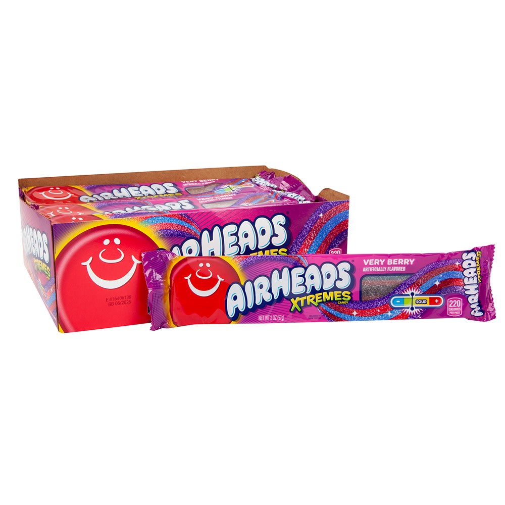 Airheads Xtremes Very Berry Belts 2 oz | Nassau Candy