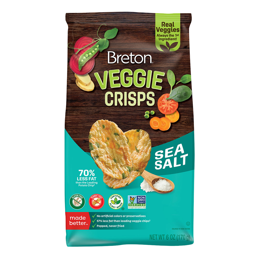 Breton Sea Salt Veggie Crisps Bag | Nassau Candy