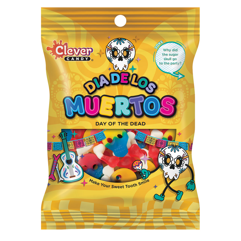 Clever Candy Day Of The Dead Skulls & Bones 4 oz | Nassau Candy