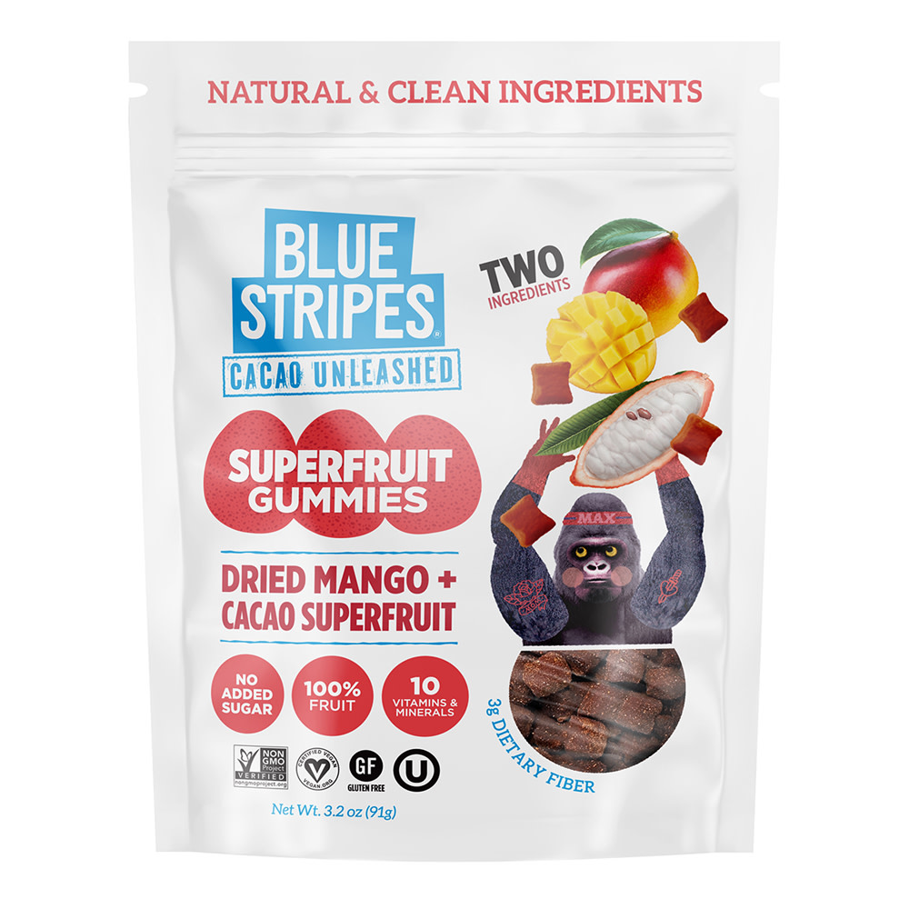 Blue Stripes - Dried Caca Fruit - Mango - 3.2oz | Nassau Candy